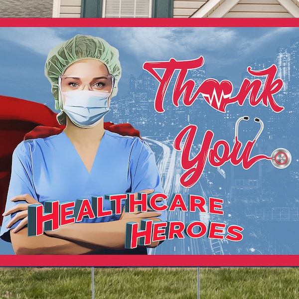 Thank You Healthcare Workers Sign - Etsy