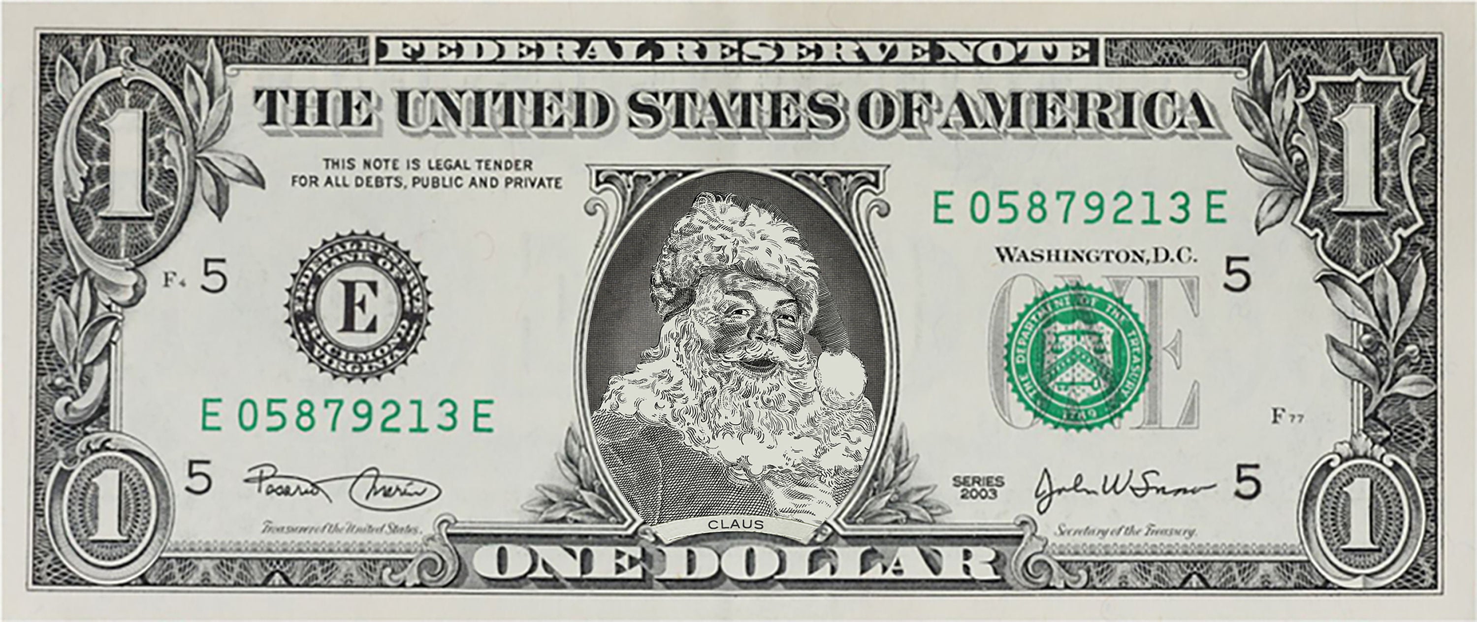 Santa Claus Dollar Bill Perfect Stocking Stuffer Complete Gift | Etsy India