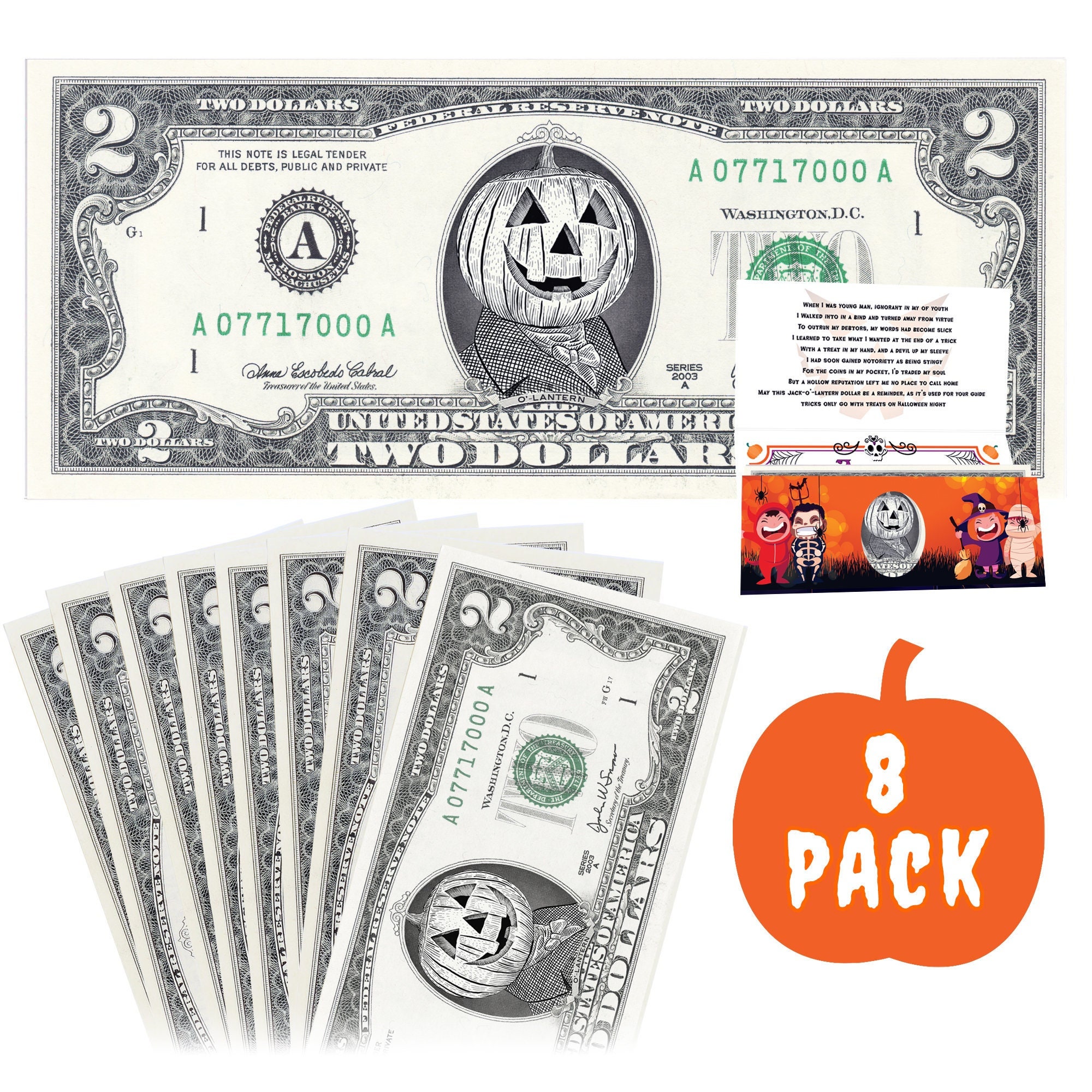 The Official Jack-o'lantern Halloween Dollar Bill. Real | Etsy