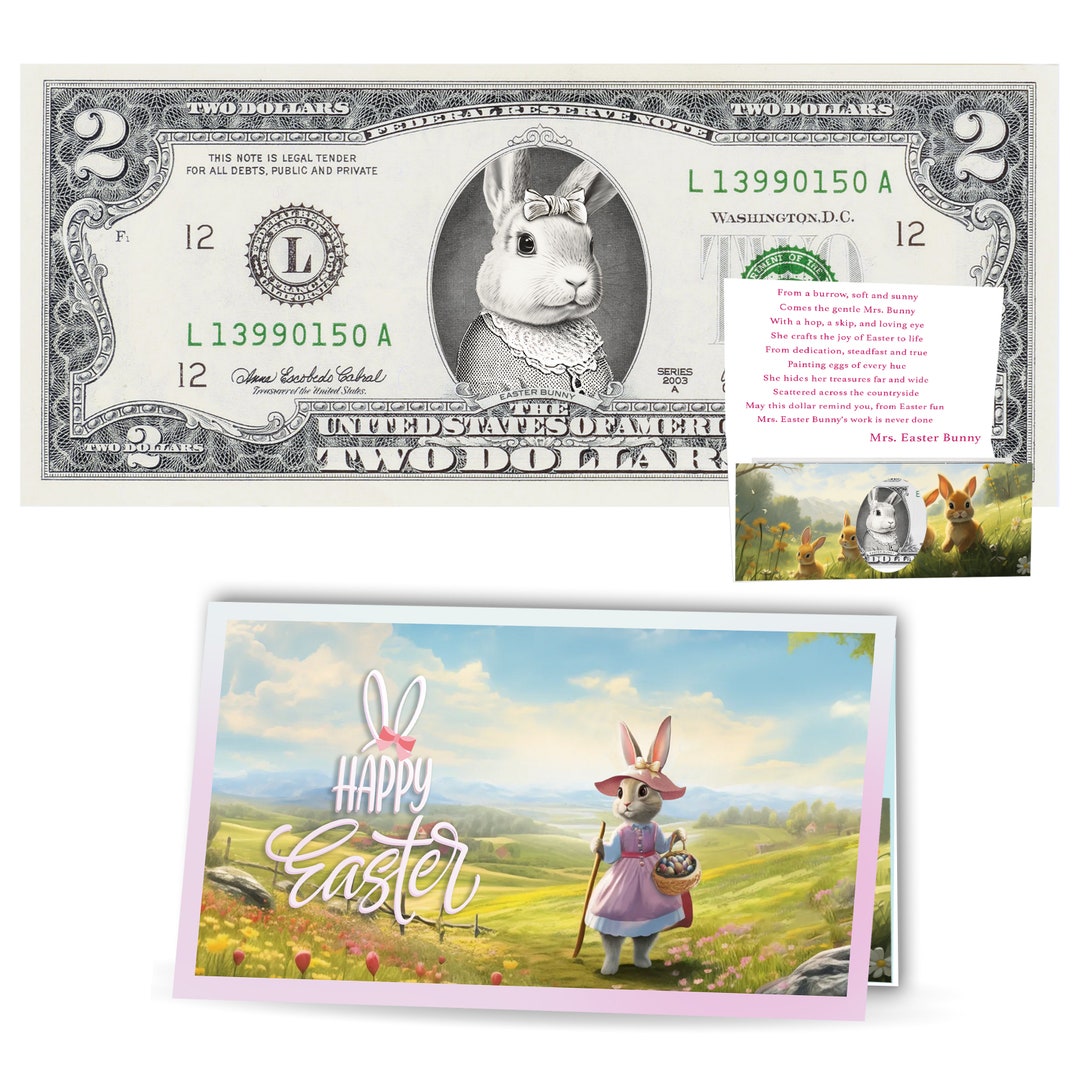 The Official Mrs Easter Bunny Dollar Bill. Real 2.0 USD. Comes With an ...