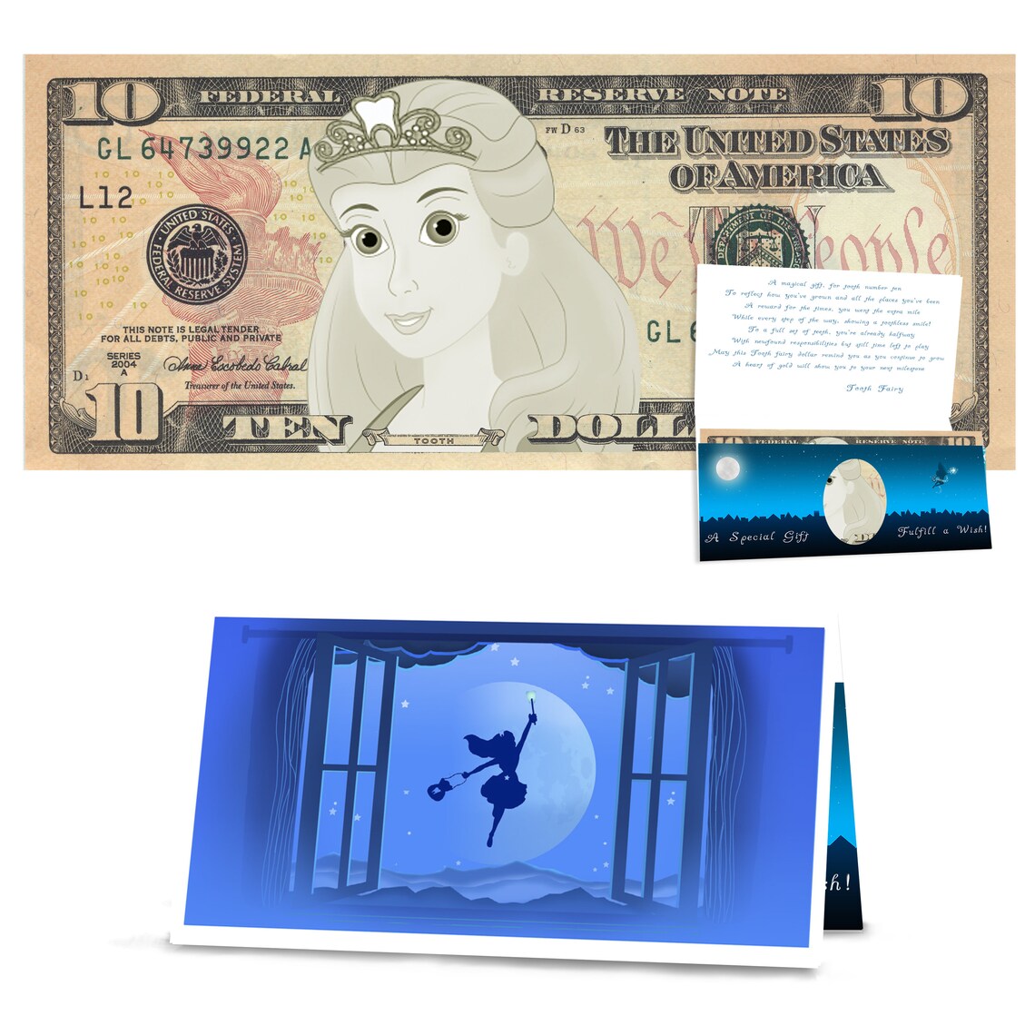 Tooth Fairy Dollar Bills Gift Package: Milestone Kit. 1st, 2nd, 5th ...
