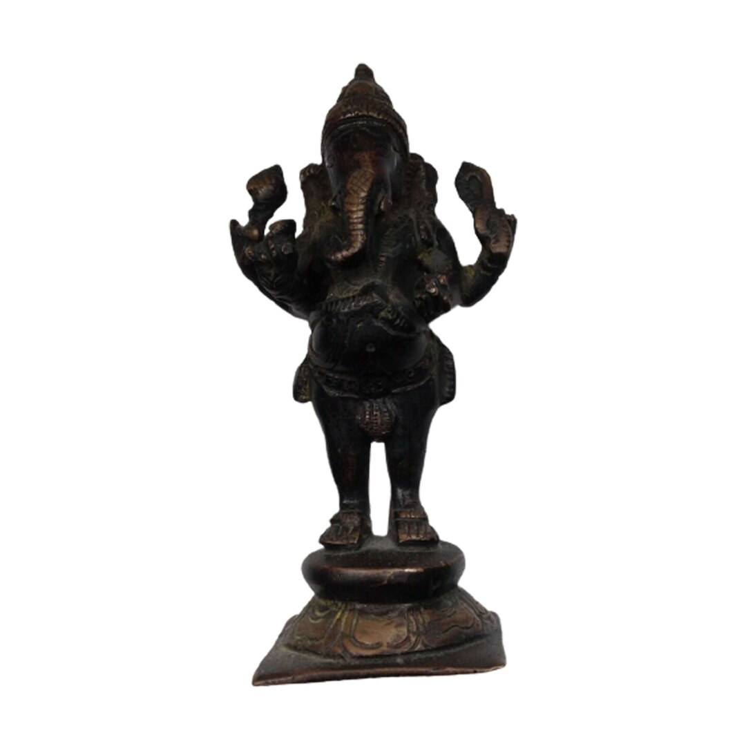 Antique Hindu Bronze Ganesh Figure Statue, Rare Indian Ganesh Statue 14 ...