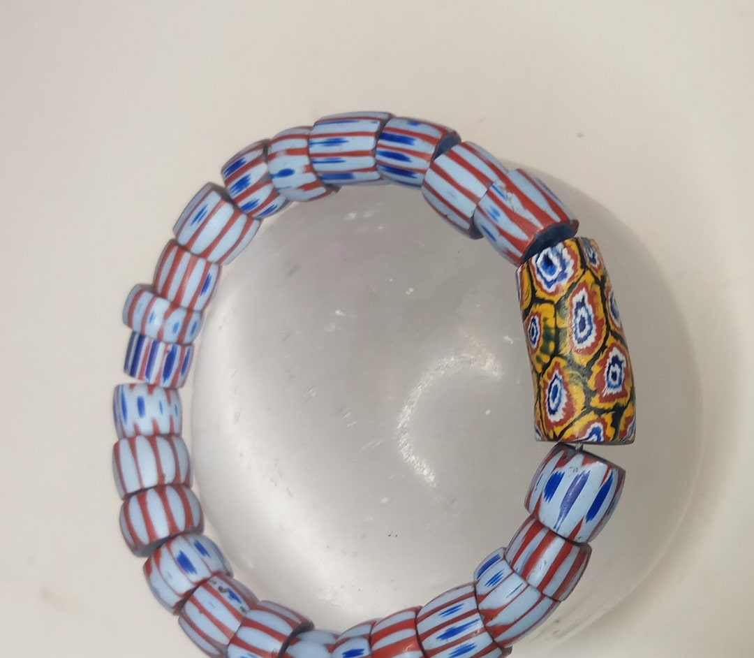 A Hand Crafted Awale Awaleh Venetian Millefiori Bead Bracelet - Etsy