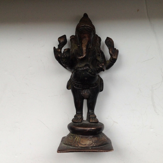 Antique Hindu Bronze Ganesh figure Statue, Rare India… - Gem