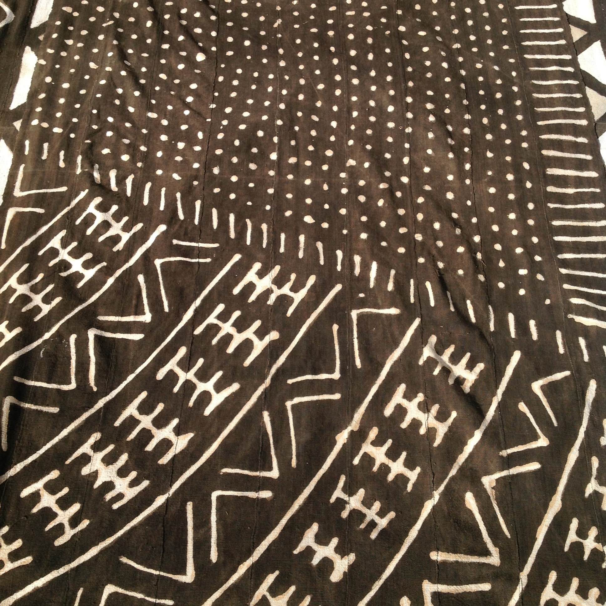 Authentic African Bogolan Mud Cloth Bambara - Mali 20th Century 190X ...