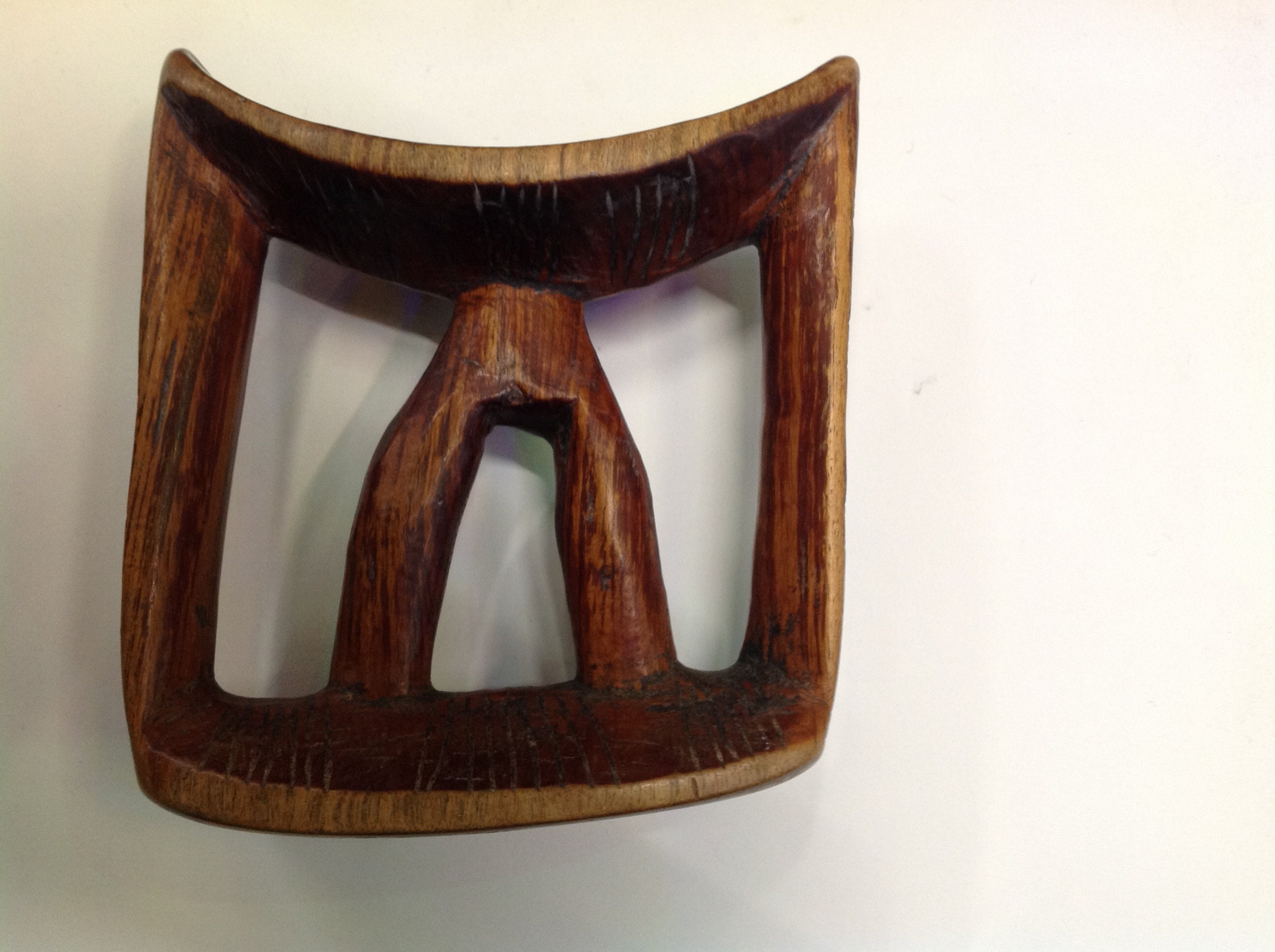 African Tribal Ethiopian Carved Wooden Headrest, Ethnographic Antique ...