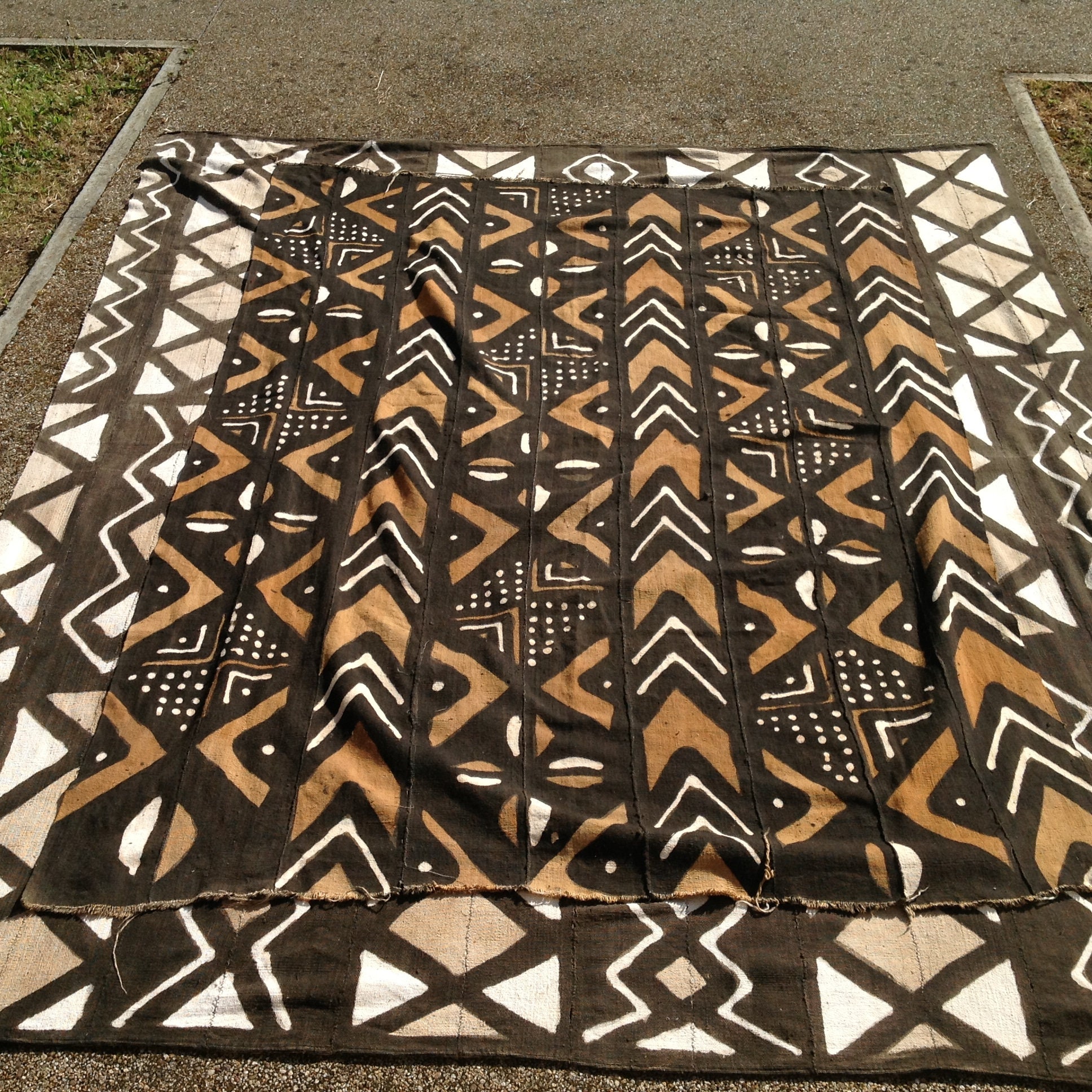 Authentic African Bogolan Mud Cloth Bambara - Mali 20th Century 190X ...