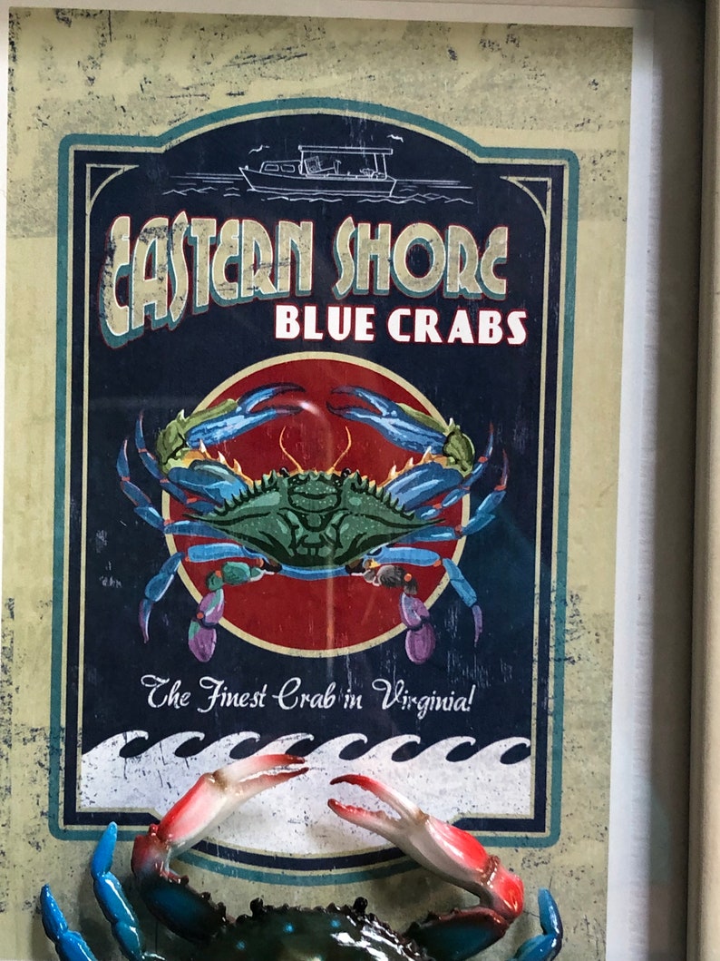 Eastern Shore Blue Crab Decor | 3D Crab Frame Art - Etsy