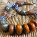 Vintage Moroccan Yellow Copal Resin Statement Necklace Cobalt Blue ...