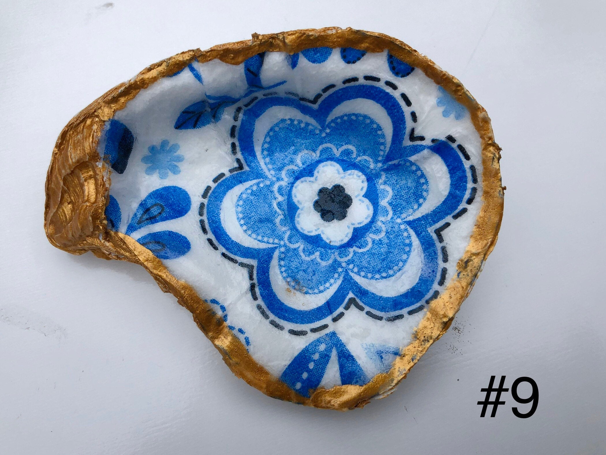 Decoupaged Decorative Oyster Shells Coastal Decor Trinket Tray | Etsy