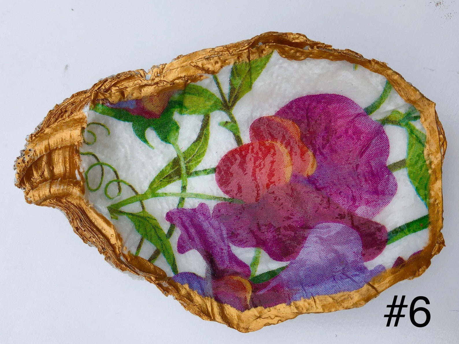 Decoupaged Decorative Oyster Shells Coastal Decor Trinket Tray - Etsy India