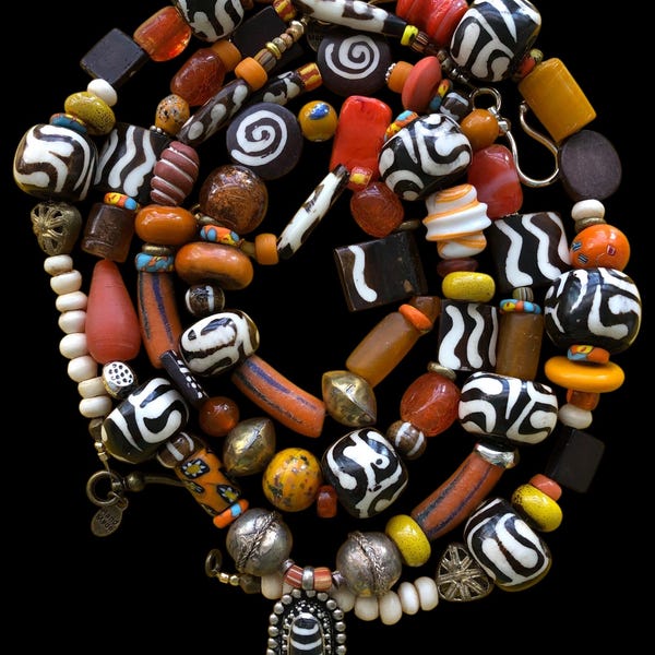 Krobo Bead Necklace - Etsy