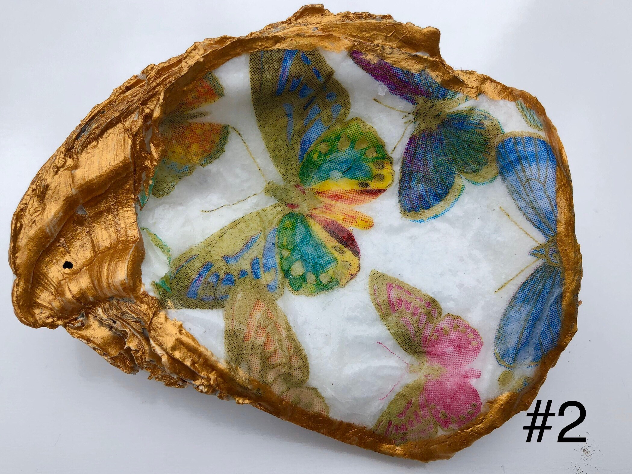 Decoupaged Decorative Oyster Shells Coastal Decor Trinket Tray - Etsy