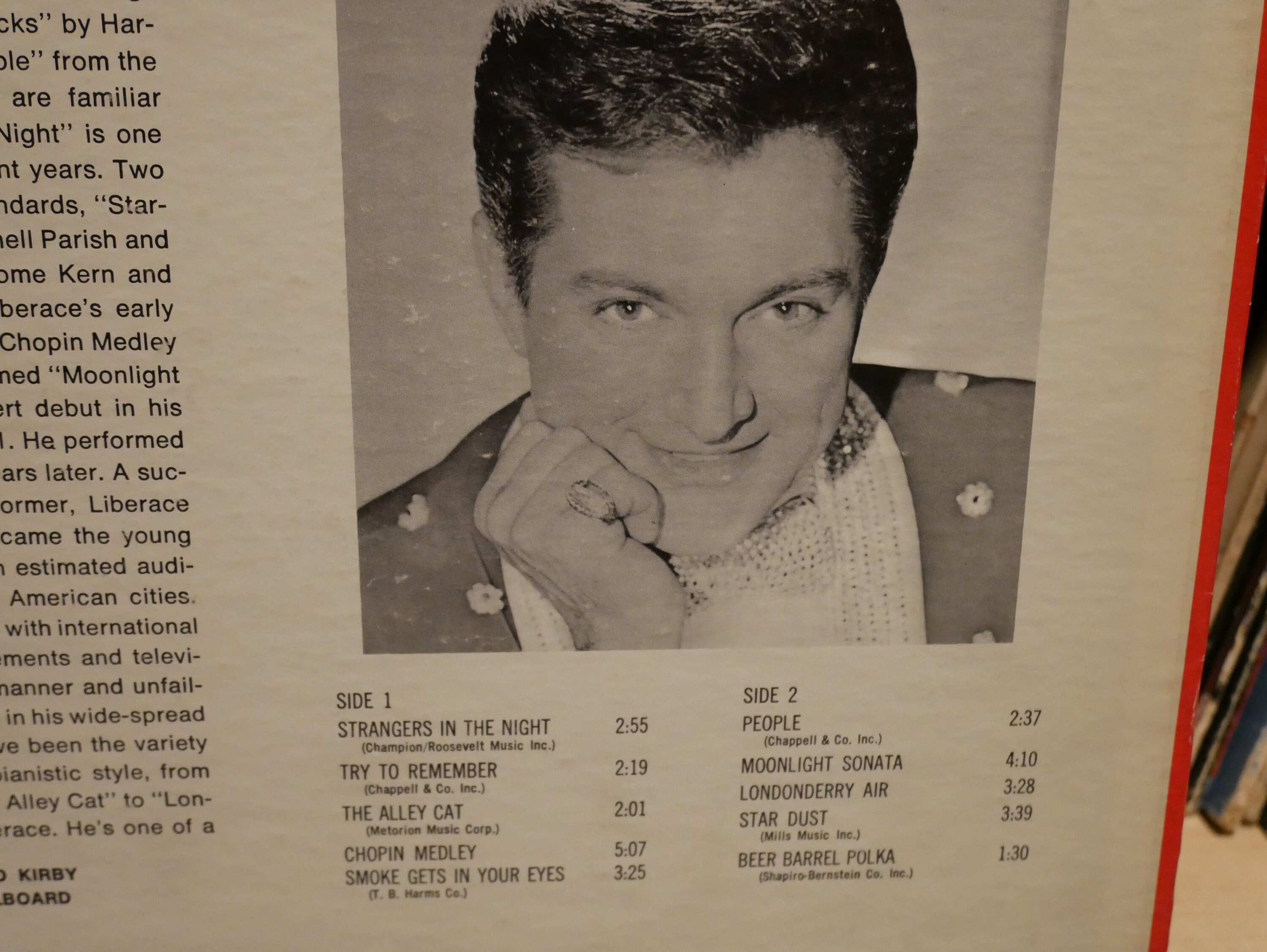 Vintage Vinyl: Liberace – "strangers in the Night" Pickwick/dot Records ...