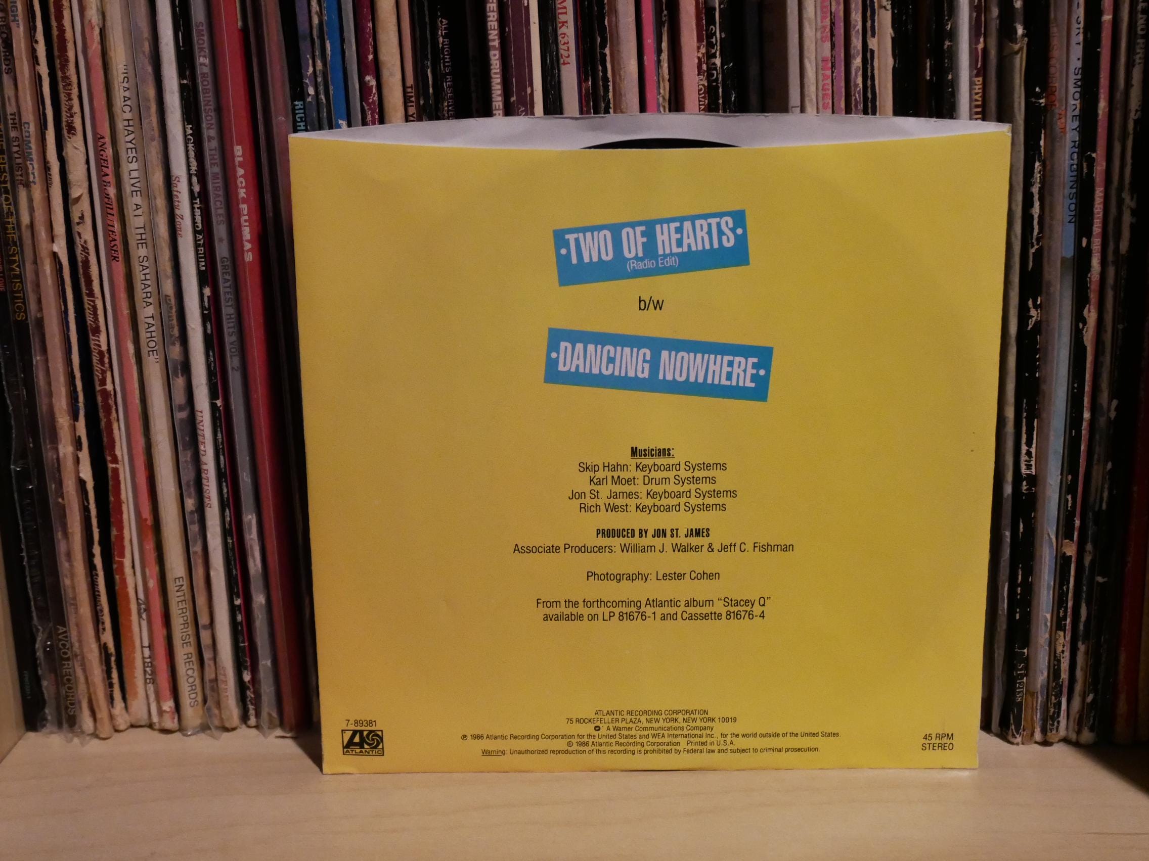 Stacey Q - "two of Hearts" W/ "dancing Nowhere" 45 / 7 Inch Vinyl ...