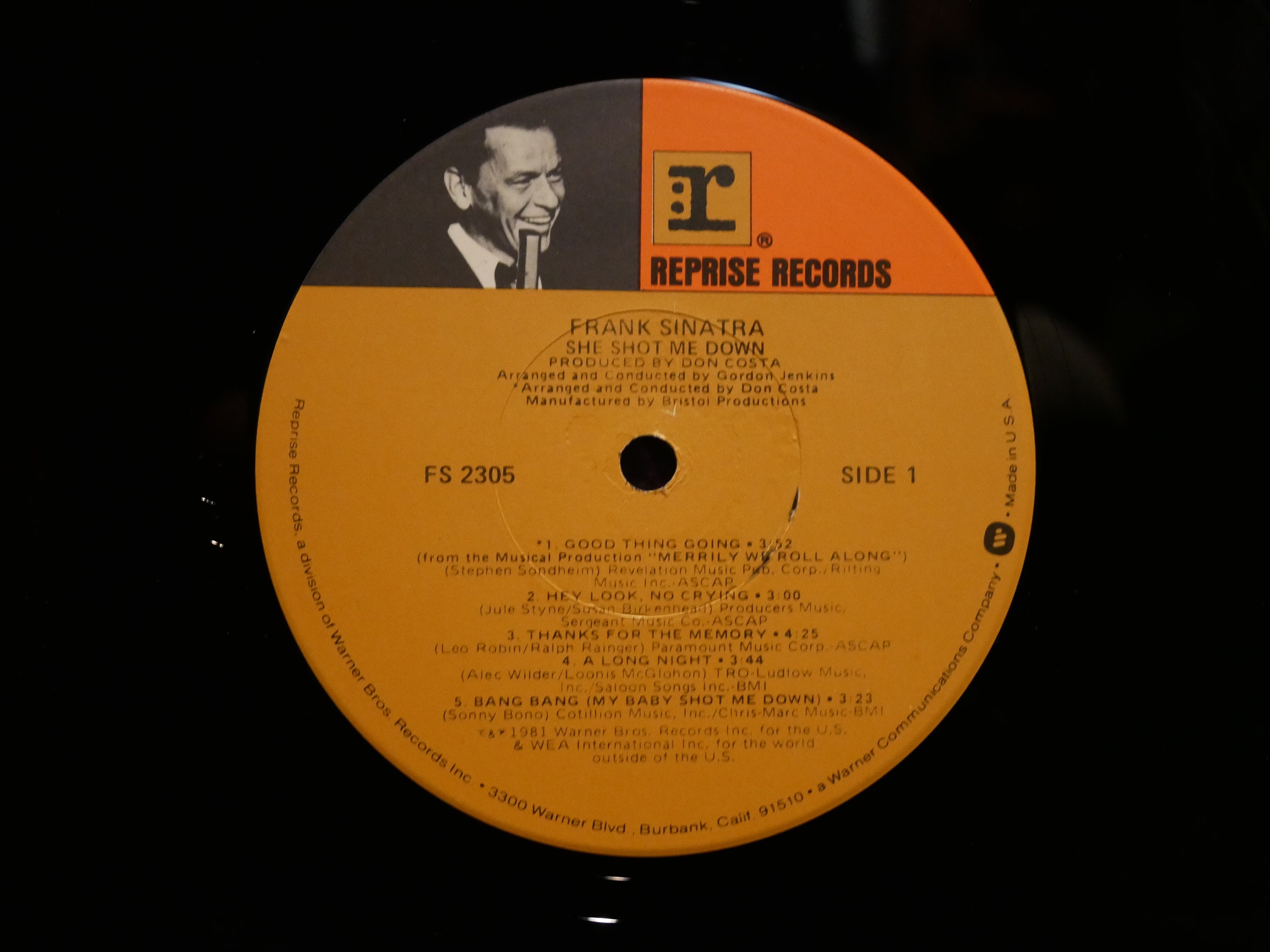 Vintage Vinyl: Frank Sinatra She Shot Me Down Vinyl LP Reprise Records ...