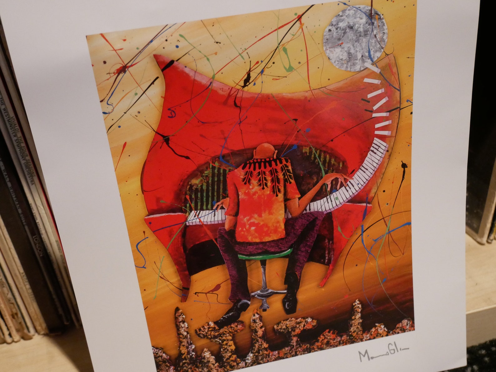 Marcus Glenn "keys to the Soul (red)" Art Lithograph With Spot Varnish ...