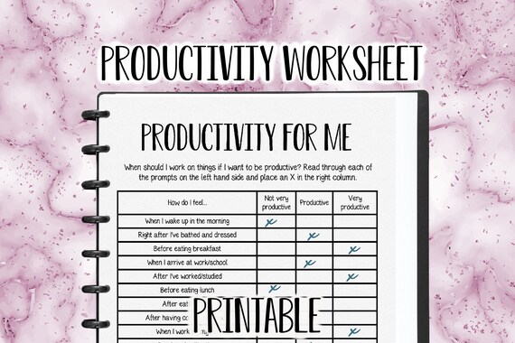 Productivity for Me Printable Worksheet Focus Time | Etsy UK