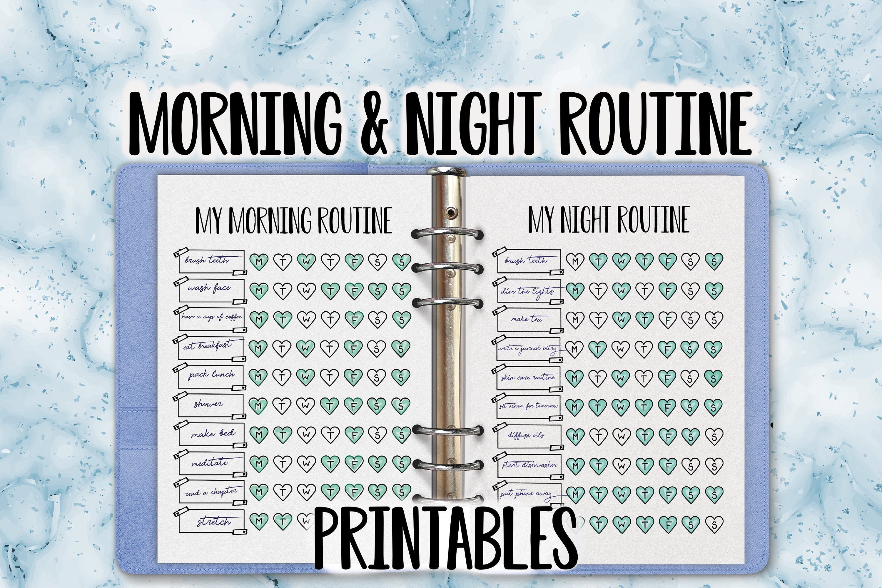My Morning & My Night Routine Printables for Adults Teens - Etsy Australia