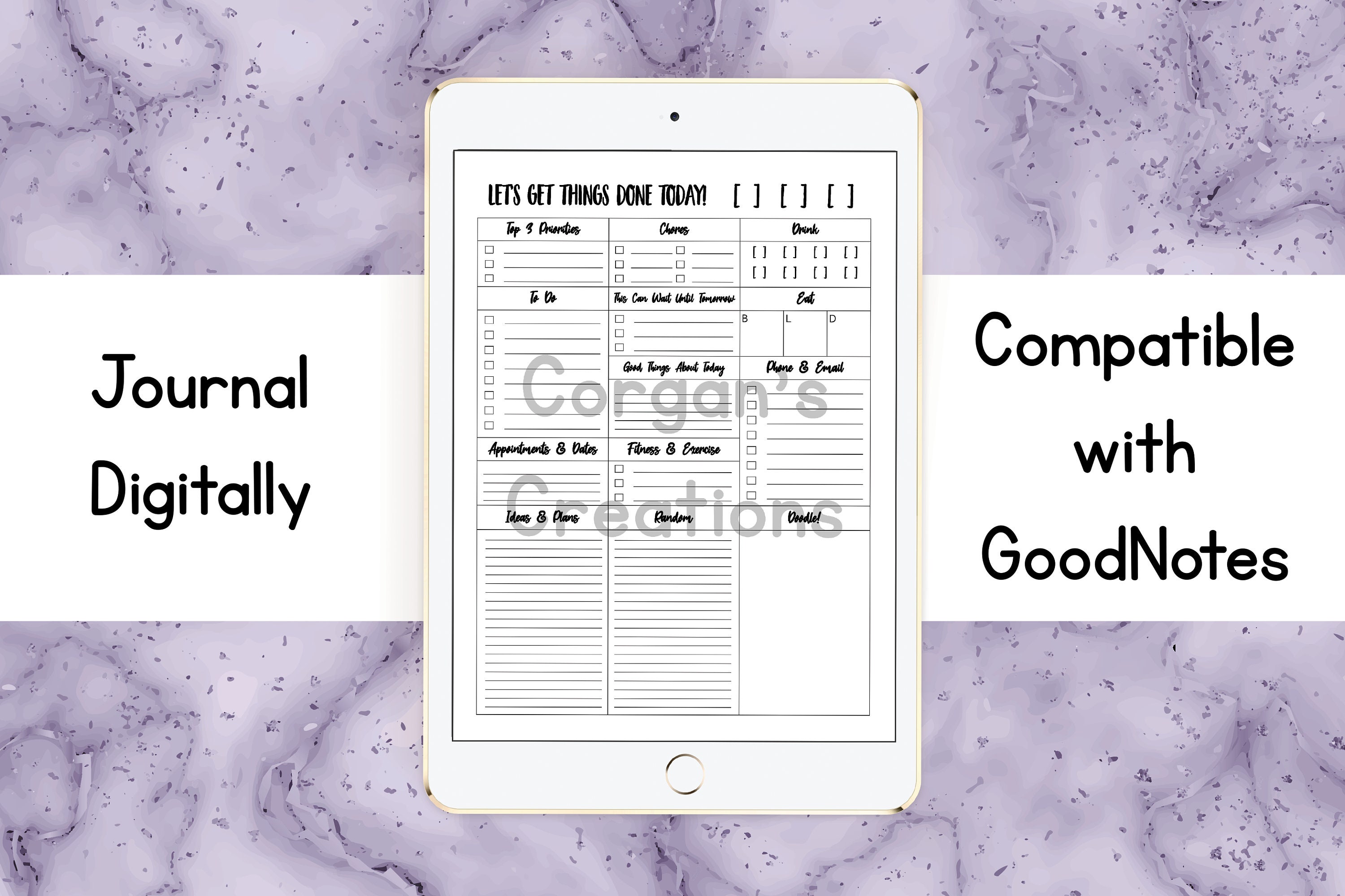 Lets Get Things Done Today Printable Daily Planner | Work Day ...