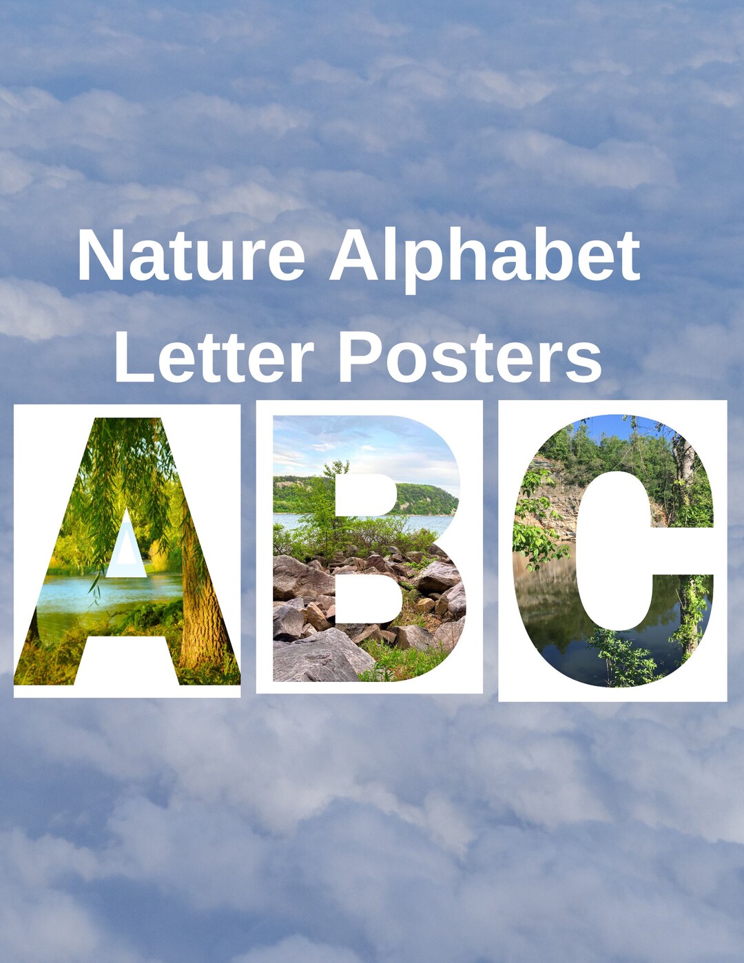 Nature Alphabet Letter Posters - Etsy