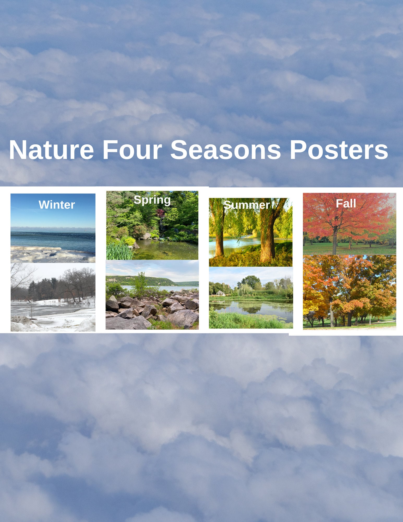 Nature Four Seasons Posters - Etsy