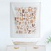 Cute Alphabet Kids Wall Tapestry, Boho Animals Wall Decor, Tapestry ...