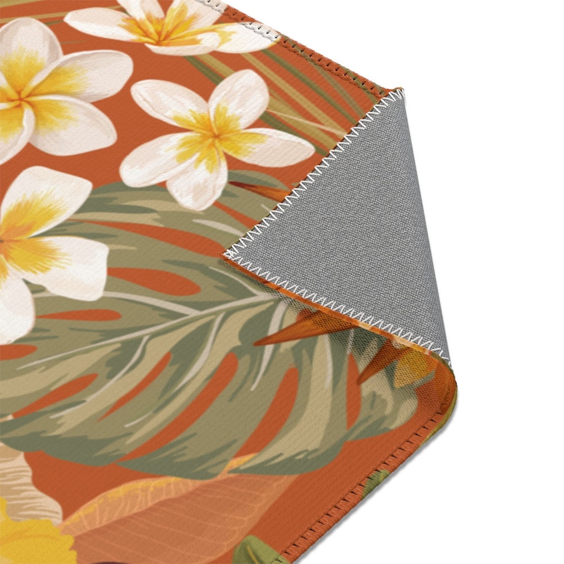 Intense Rust Floral Rug Tropical Floral Carpet Rust Mustard - Etsy