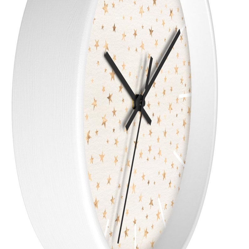 Wall Clock Gold Cream Little Stars Wall Clock Decorative | Etsy