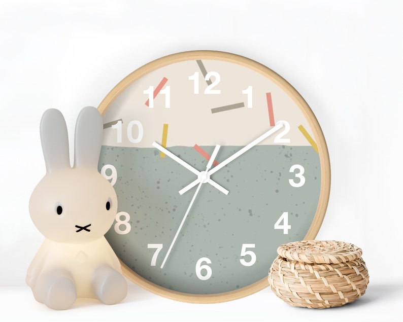 Kids Wall Clock Decorative Nursery Clock Abstract Confetti - Etsy