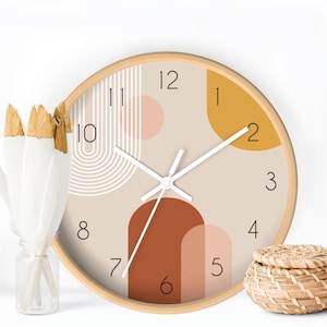 Contemporary Clock, Boho Wall Clock, Nursery Clock Minimalist Design ...