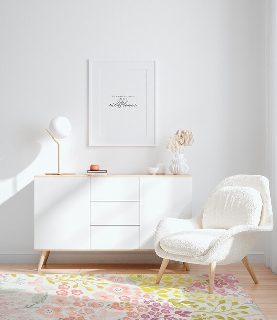 Spring Bouquet Area Rugs Watercolor Floral Carpet Girls Room - Etsy