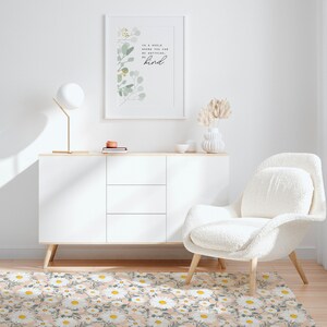Daisy Rug, Poppies Flowers Kids Carpet, Scandinavian Design Carpet ...