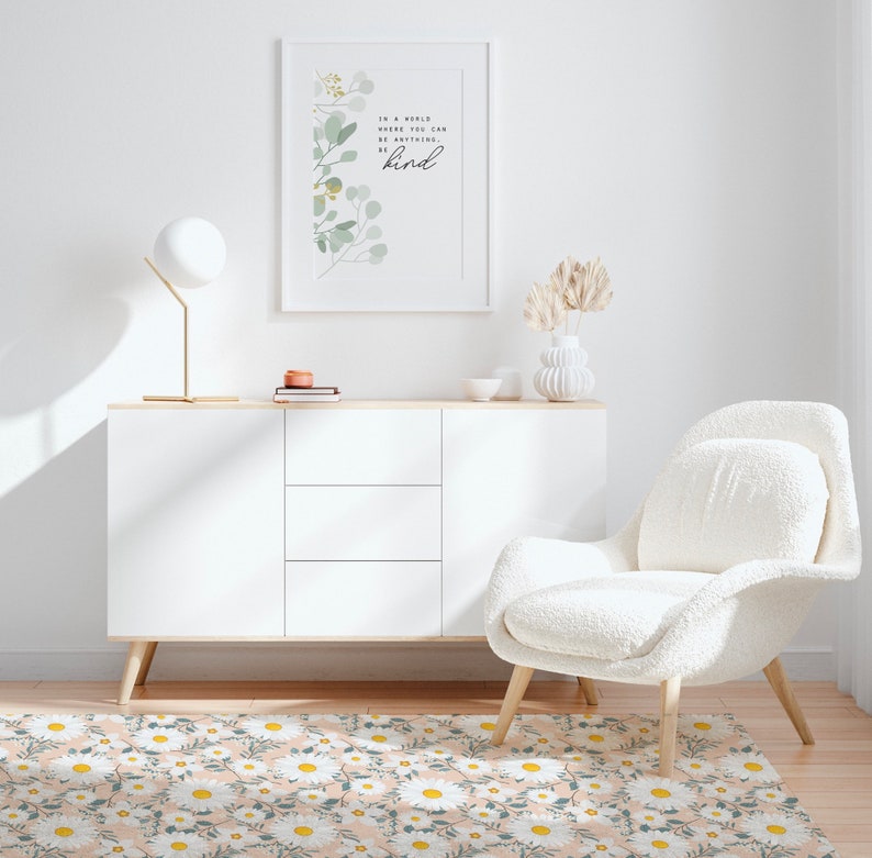Daisy Rug Poppies Flowers Kids Carpet Scandinavian Design - Etsy