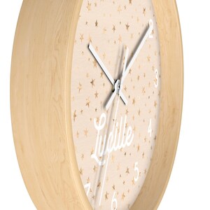Peach and Gold Little Stars Wall Clock Nursery Wall Decor - Etsy