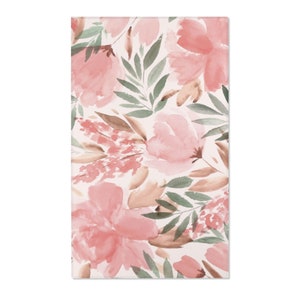 Watercolor Floral Area Rug, Baby Girls Rug, Light Blush Watercolor ...