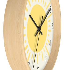 Sun Wall Clock: Silent Nursery Decor, Boho Kids Clock - Etsy