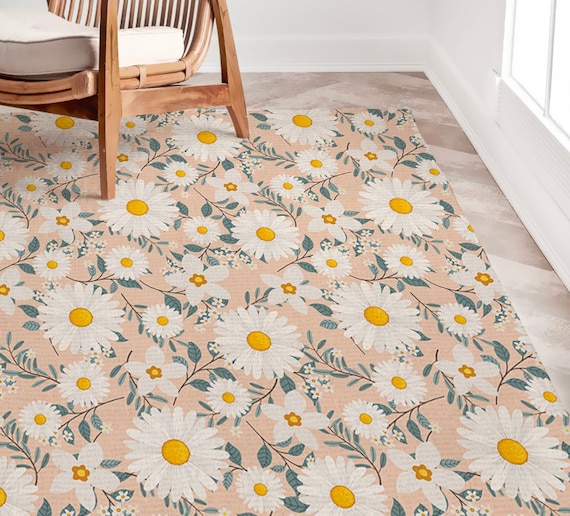 Daisy Rug Scandinavian Design Carpet Playroom Rugs Retro | Etsy