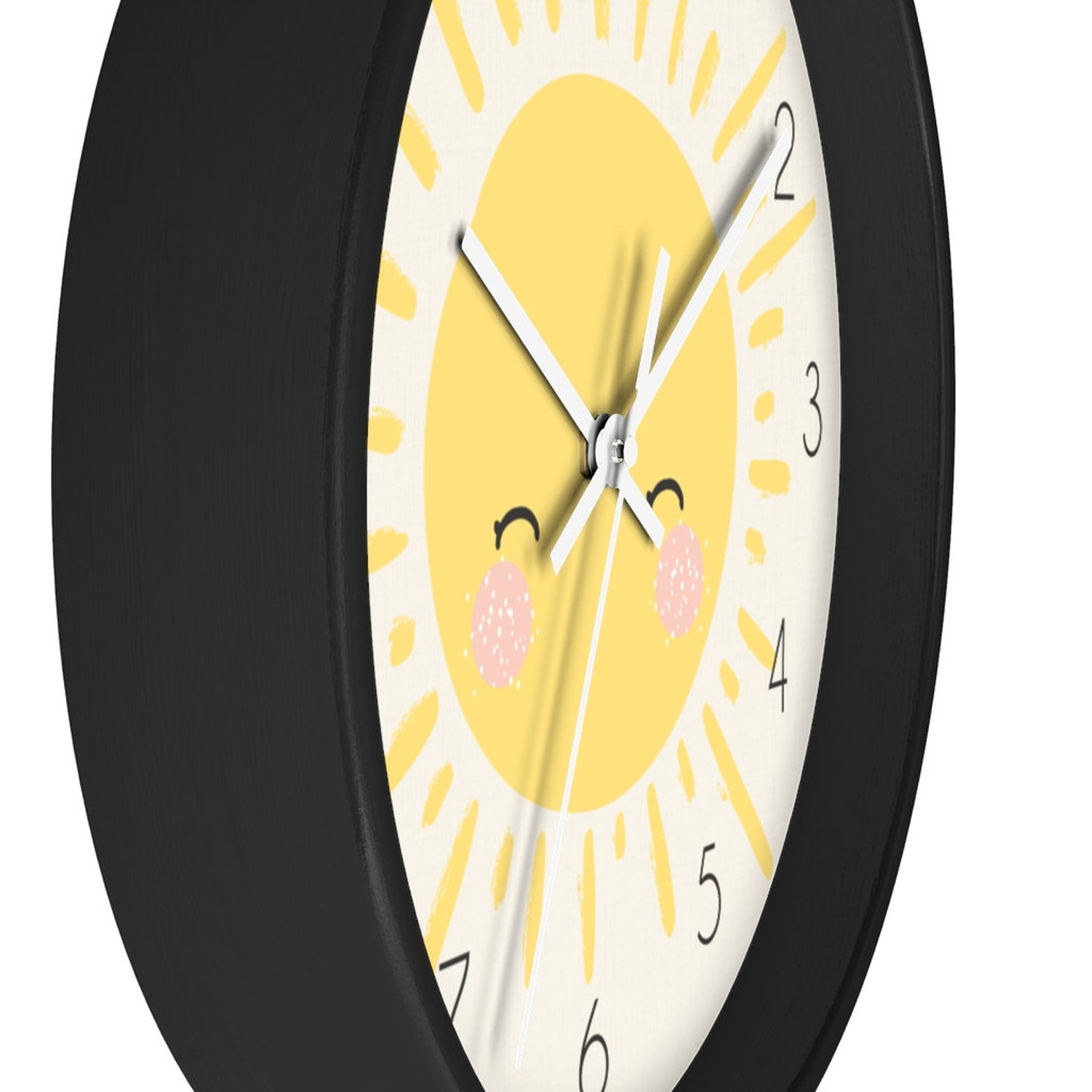 Happy Sun Wall Clock Nursery Clock Wall New Baby Gift - Etsy