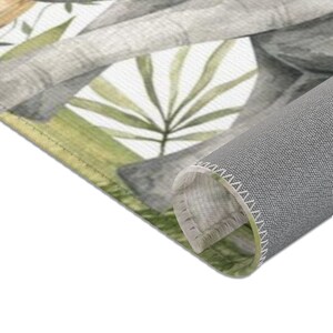 Safari Animals Nursery Rug, Watercolor Animals Print Area Rug, Gender ...