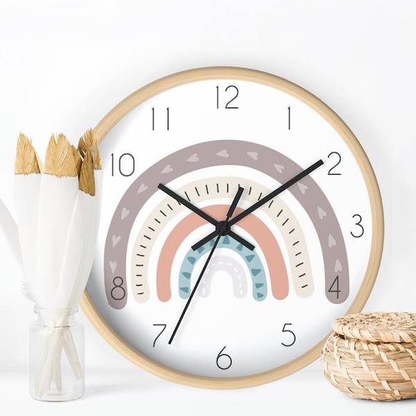 Rainbow Wall Clock - Etsy