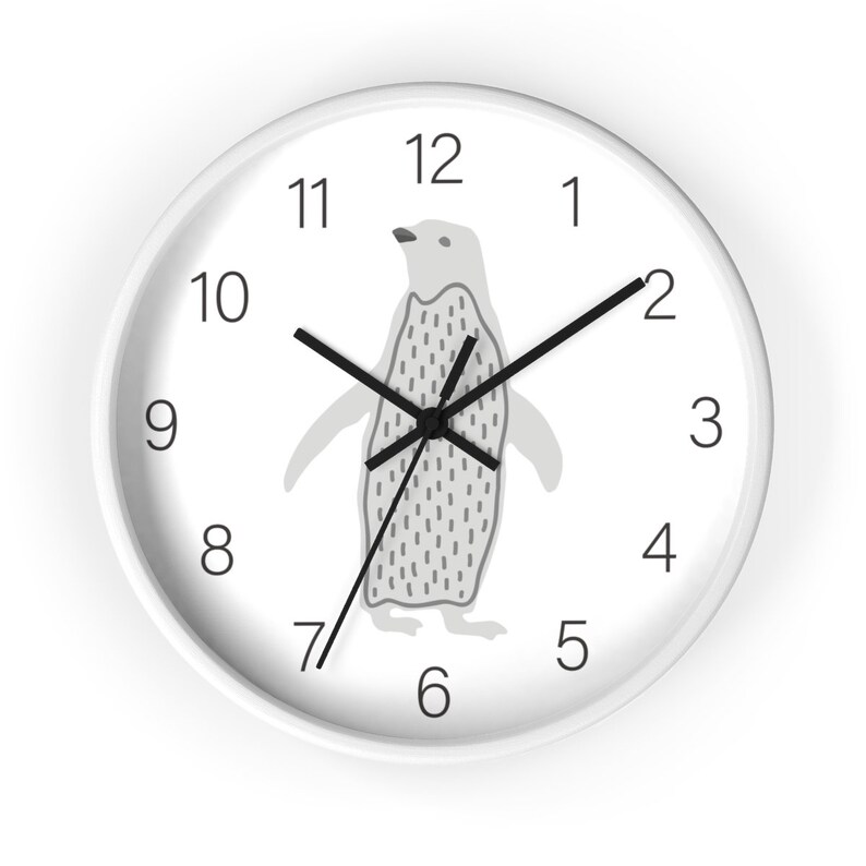 Penguin Wall Clock Kids Design Wall Clock Kids Minimalist - Etsy