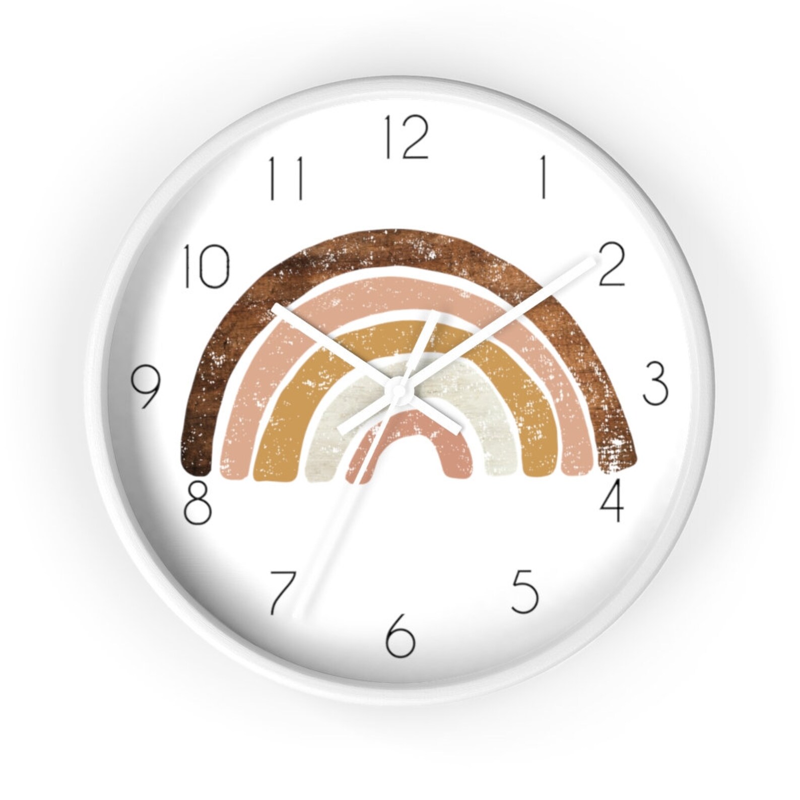 Rainbow Wall Clock Distressed Rainbow Clock Nurser Clock | Etsy