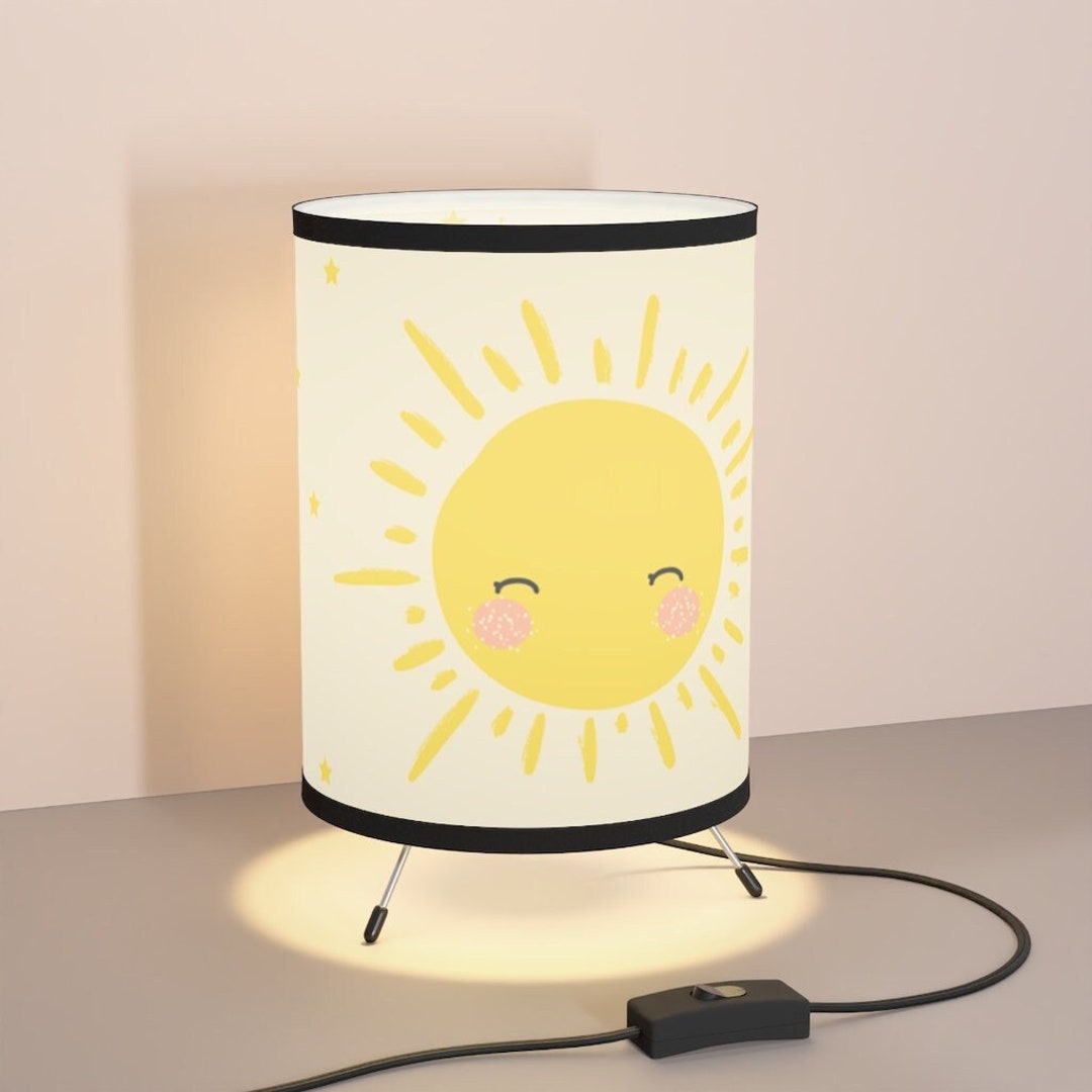 Happy Sun Kids Lamp Tripod Lamp Yellow Cream Nursery - Etsy