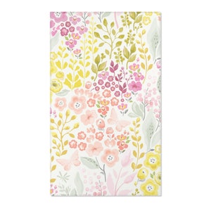 Spring Bouquet Area Rugs Watercolor Floral Carpet Girls Room - Etsy