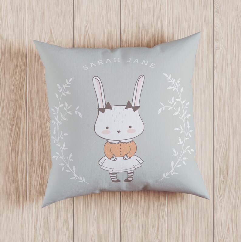 Cute Bunny Cushion Cover Baby Name Nursery Pillow - Etsy