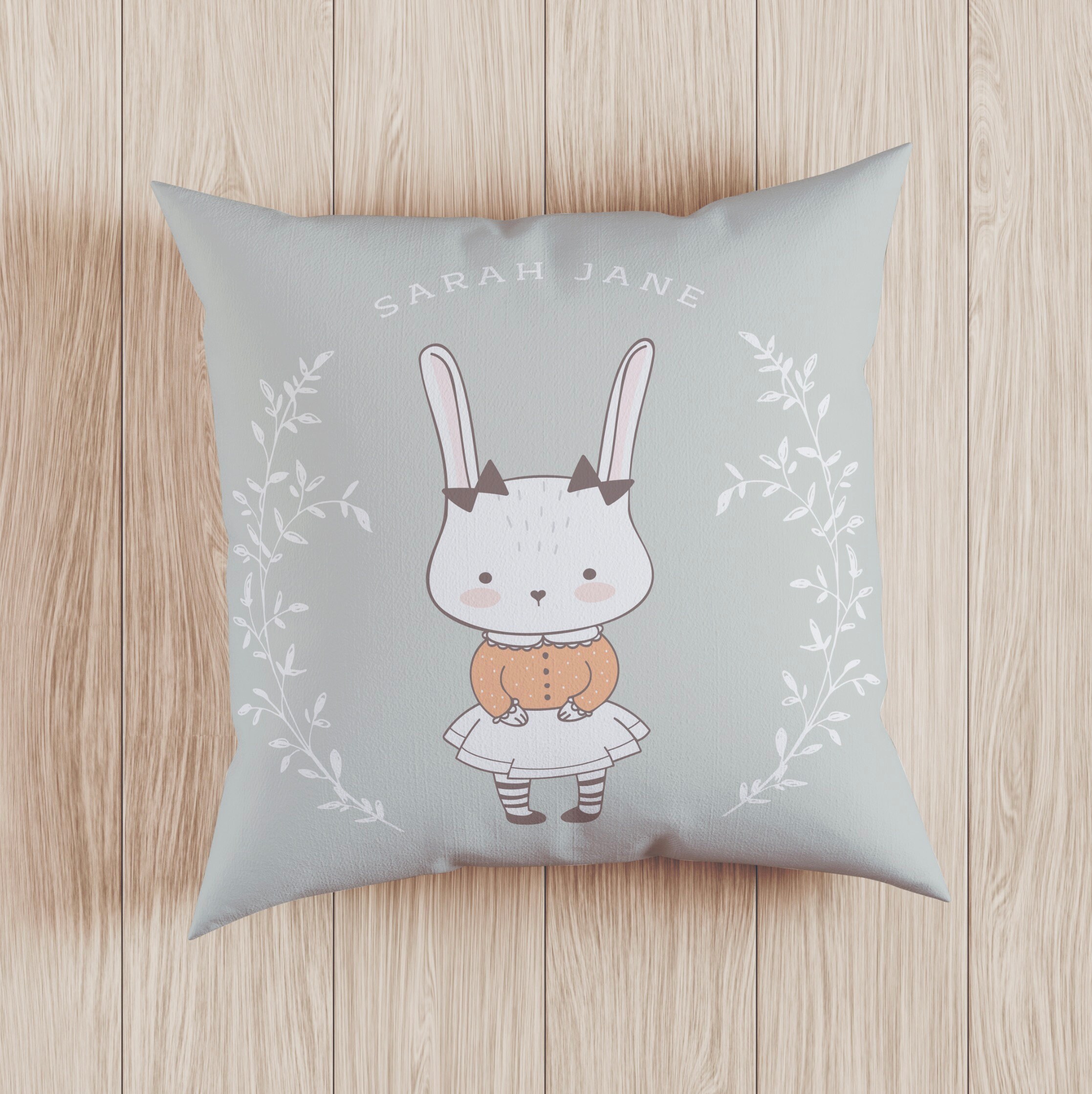 Cute Bunny Cushion Cover Baby Name Nursery Pillow - Etsy