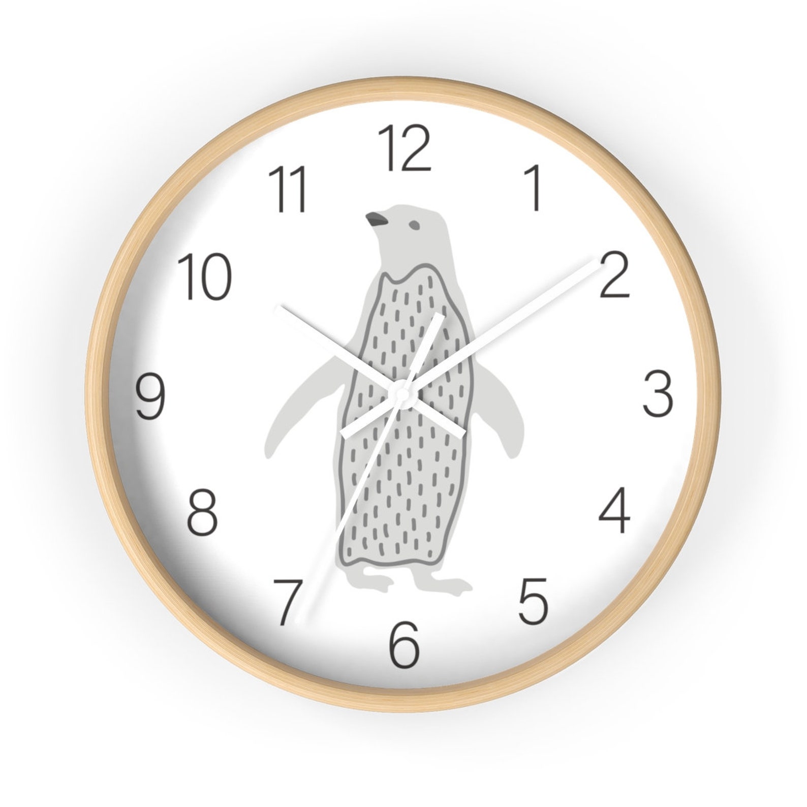 Penguin Wall Clock Kids Design Wall Clock Kids Minimalist - Etsy