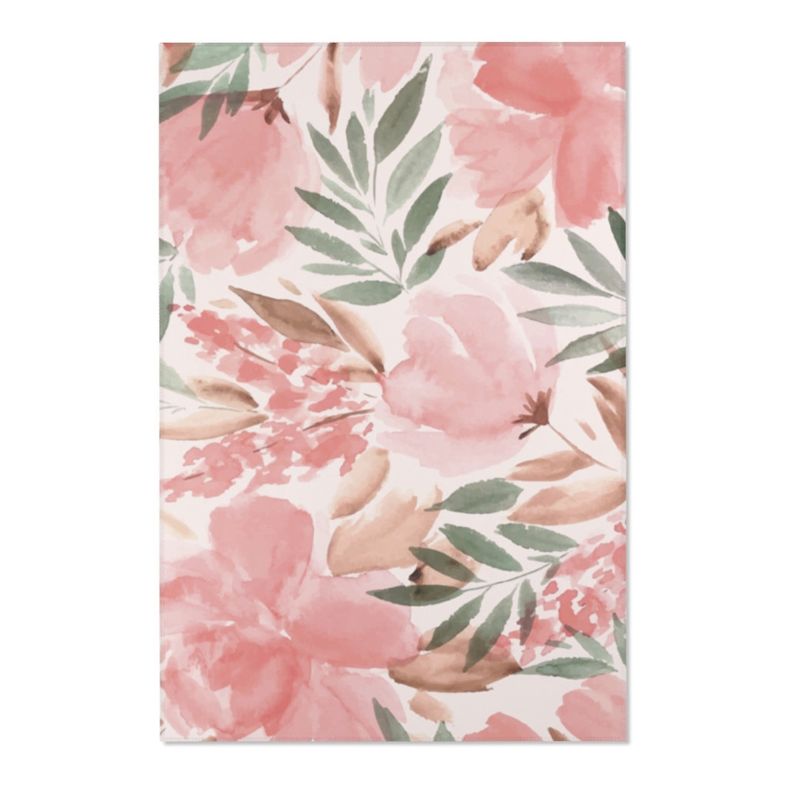 Watercolor Floral Area Rug Baby Girls Rug Light Blush | Etsy