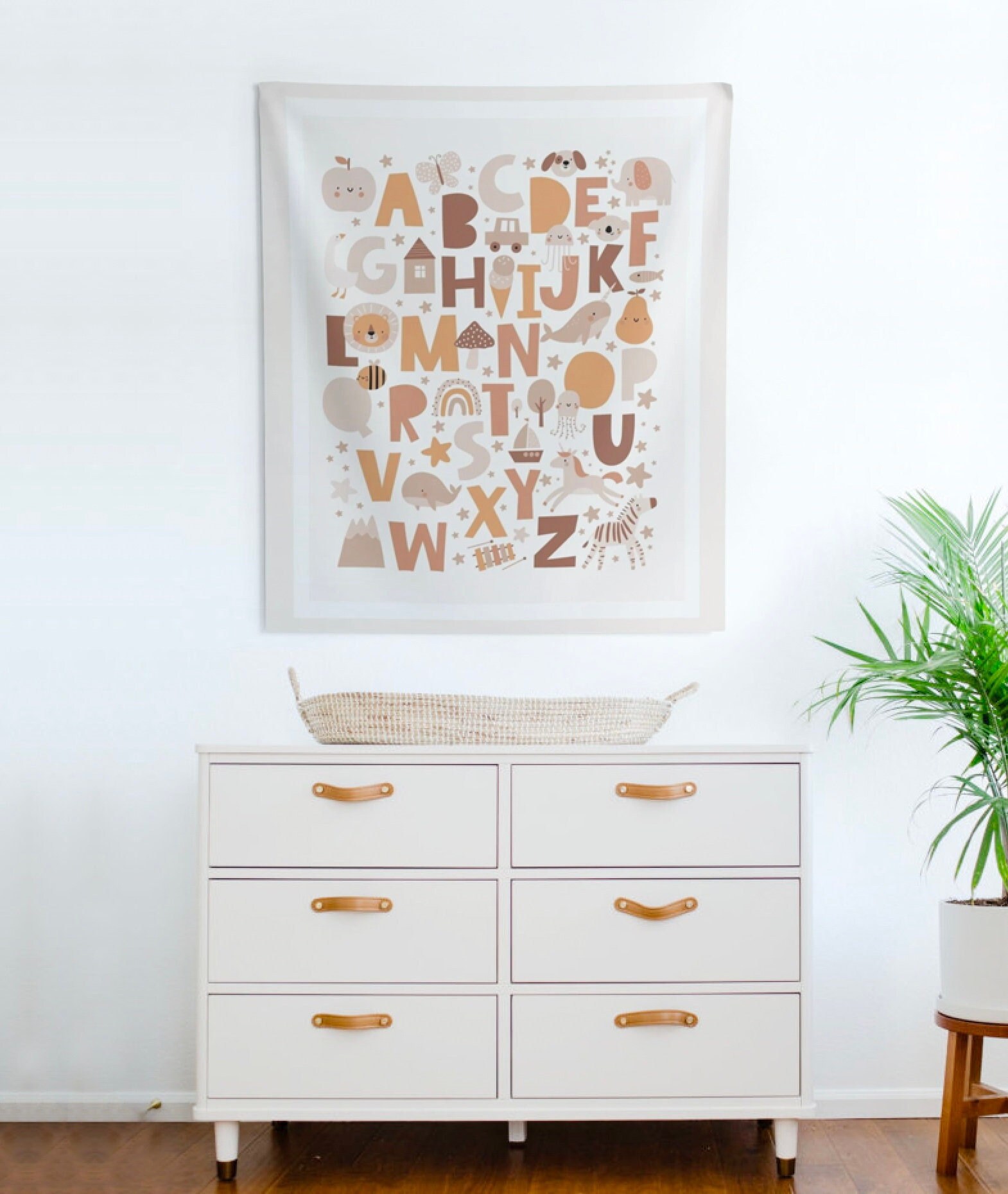 Cute Alphabet Kids Wall Tapestry Boho Animals Wall Decor - Etsy